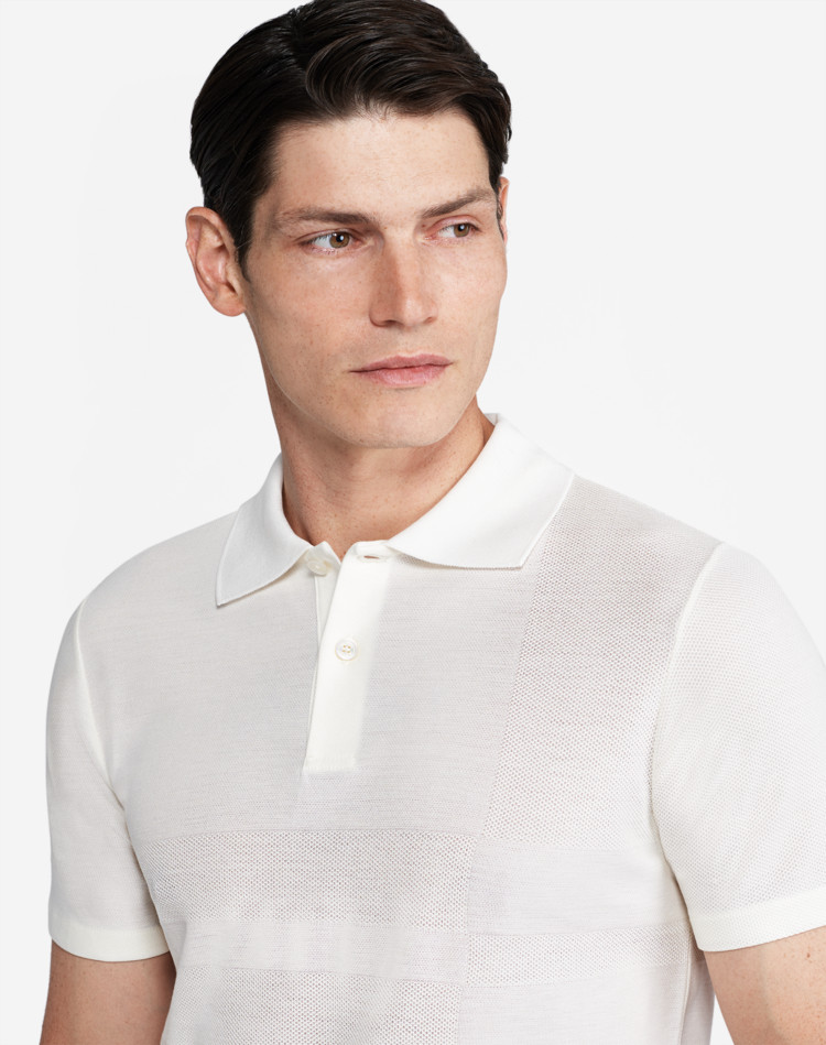 Mens Jacquard Engineered Short Sleeve Polo Dunhill Tw Online Store